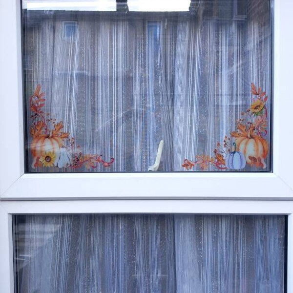 2pk Autumn Window Decals - Sunflower Pumpkin Window Clings - Autumn ...