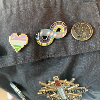 Infinitely Non-binary Pin variations Subtle Enby Pride Accessory ...