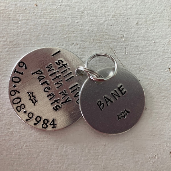 Custom Funny Dog Tag, I Still Live With My Parents, Pet ID, Hand ...