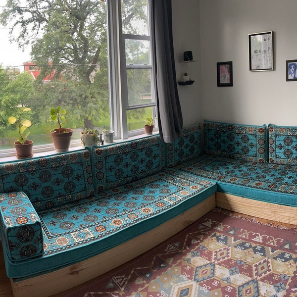 Maroon Floor Sofa Seating Set,ottoman Couch Rug,floor Seating Pillows ...