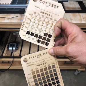 Laser Cutting & Engraving Test Cards, Versions for 5w, 10w, 20w, 40w ...