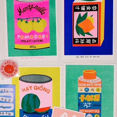 Combined Shipping for 2,3,4,5 or 6 Riso Prints of Packaging From All ...