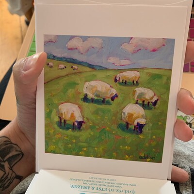 Sheep Greeting Card Set, Whimsical Note Cards Set, Sheep Cards, Sheep ...