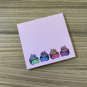 Purple Dumpster Fire Sticky Notes Blue Background Cute - Etsy