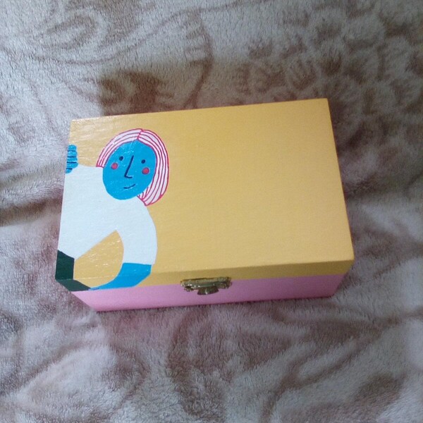 Colorful Wooden Box, Hand Painted Box, Jewelry Box - Etsy