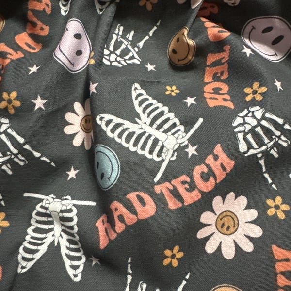 Rad Tech Scrub Hat| Radiology- X-ray Scrub Cap | Satin Lined Option ...