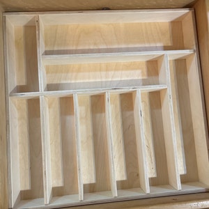 19 to 21 Inch Wide Drawer Insert, Custom Drawer Organizer, Wood Drawer ...