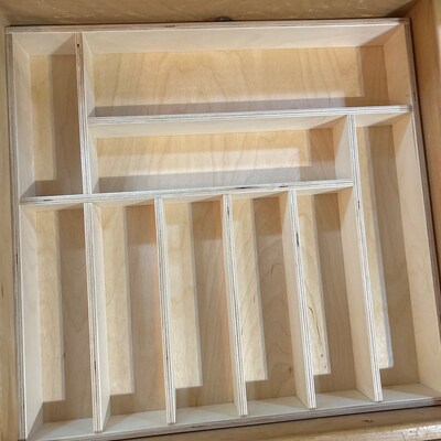 19 to 21 Inch Wide Drawer Insert, Custom Drawer Organizer, Wood Drawer ...