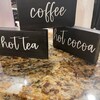 Set of 3 Beverage Sign, Beverage Signs, Coffee, Tea, Hot Cocoa Sign ...