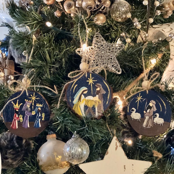 Rustic Nativity Scene Mini Painting Original Minimalism Art - Etsy