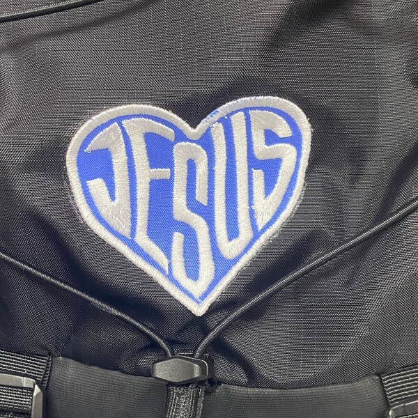 Love Jesus Patch - White Embroidery - Embroidered Iron on or Sew on ...