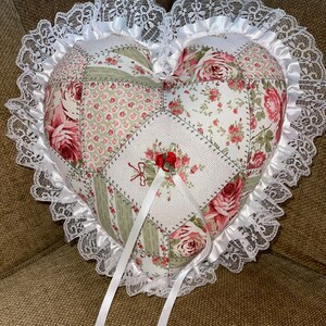 Satin Baby Pink Lace Heart Pillow - Etsy