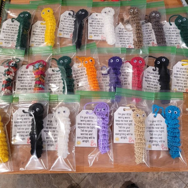 Printable Wiggle Worm Poem Tag Crochet Worry Worm Pattern Instant ...