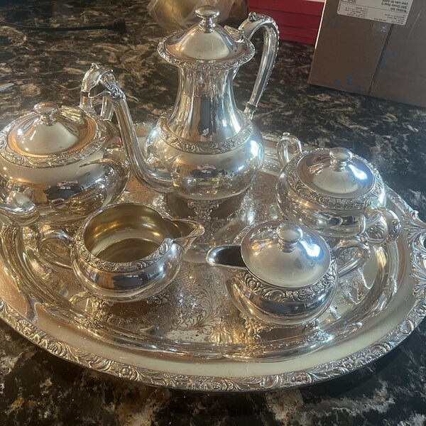 4pc Silver Plated Tea Set, Lady Margaret Pattern by FB Rogers, 2377 - Etsy