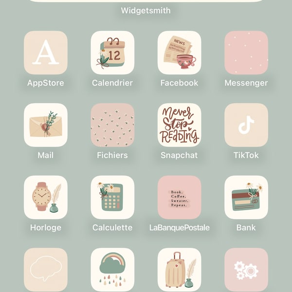 Book Lover App Icons, Bookworm Ios Icons, iPhone Icons for Book Lovers ...