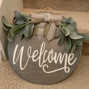 Front Door Decor Door Hanger Welcome Sign Wood Door Sign Front Door ...