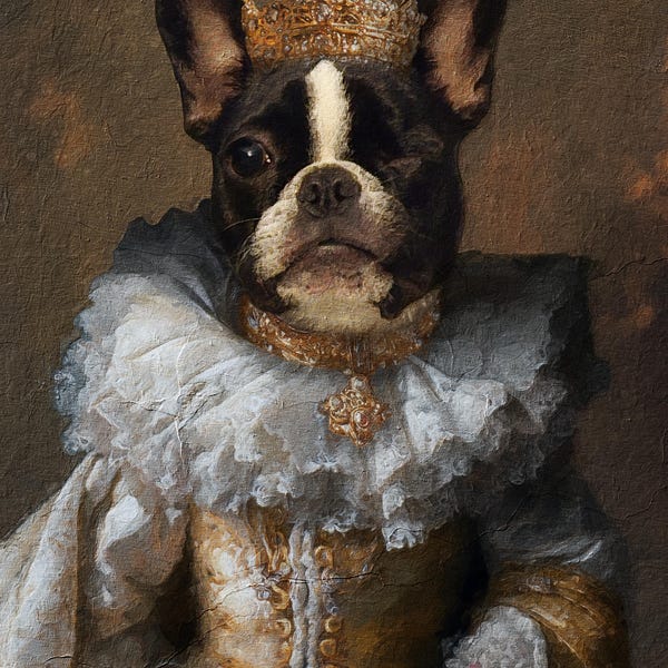 Custom Queen Pet Portrait, Royal Dog or Cat Canvas - Etsy
