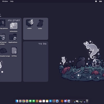 Bunny Bones Computer Desktop Theme Background Wallpaper Organizer Set ...