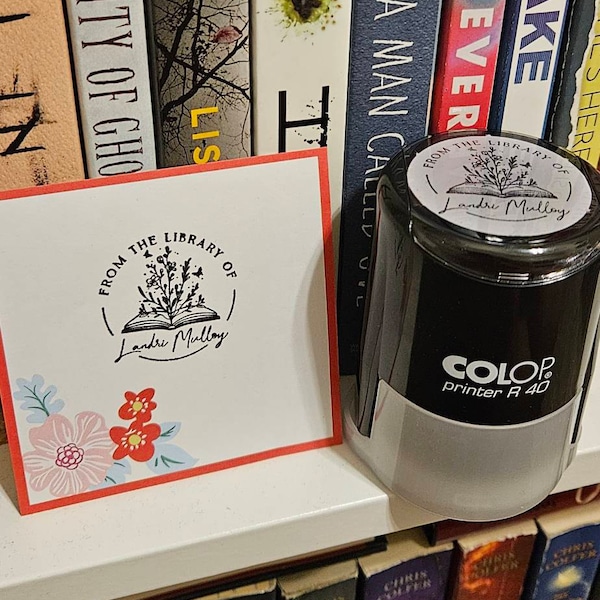 BOOK STAMP Custom Library Stamp Embosser Stamp From the Library of ...