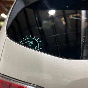 Wave Decal Sun Decal Wave and Sun Decal Beach Decal Ocean Sticker Car ...