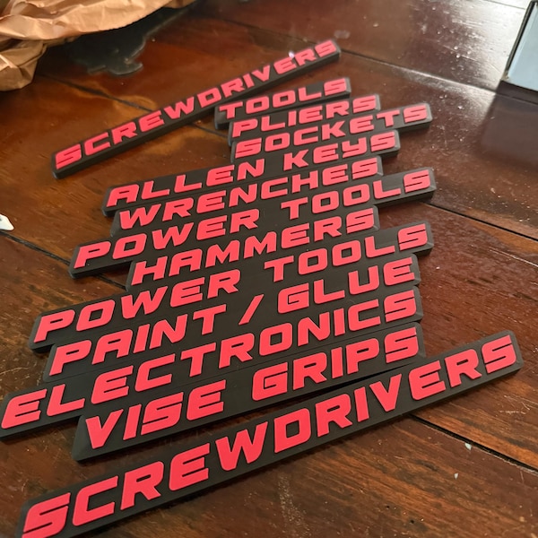Custom Magnetic Toolbox Labels | Personalized Tool Drawer Tags | Emblem ...