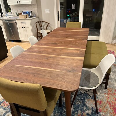 Custom Dining Table, Raw Edge Table on Fluted Pedestal Base, Live Edge ...