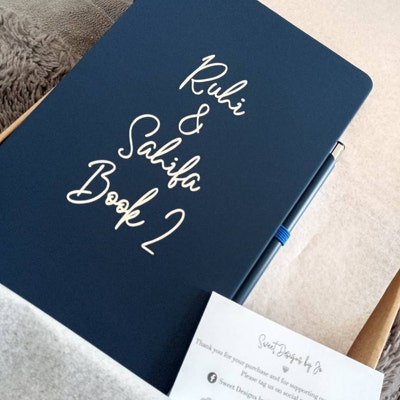 Personalised Initial Notebook A5 Note Book, Journal, Black With ...