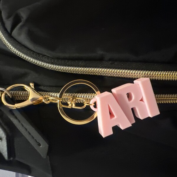 Personalized Name Keychain: 3D Printed Name Tag, Pastel Color, Bag ...
