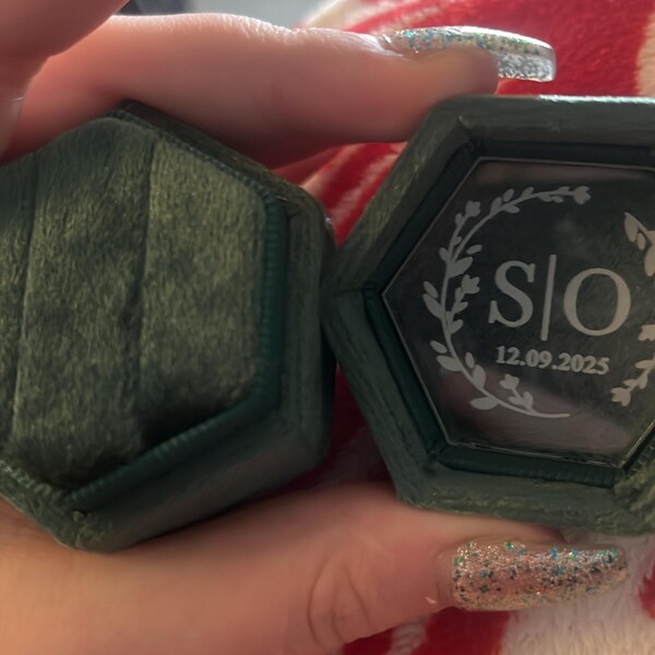 Wooden Proposal Ring Box, Customized Wooden Double Ring Box, Engraved ...