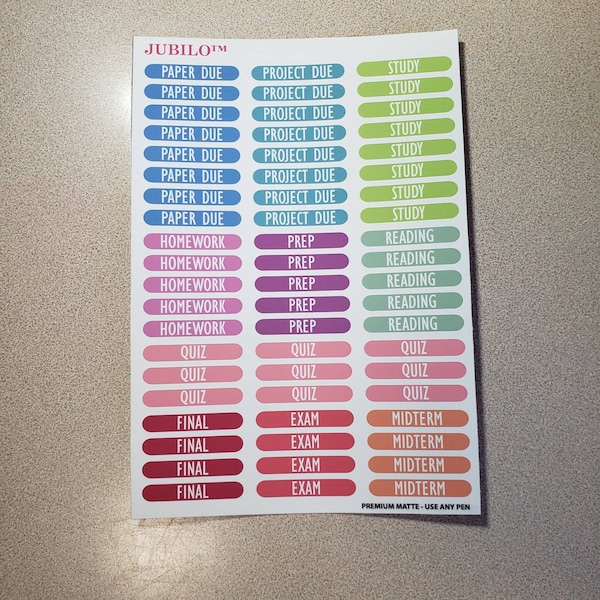 COLLEGE Stickers. School Stickers. Planner Stickers. Journal Stickers ...