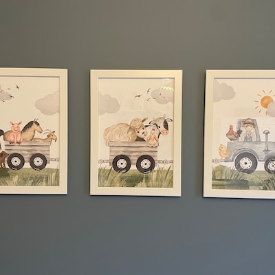 Farm Alphabet and Numbers Prints, Alphabet Poster, Farm Animals, ABC ...