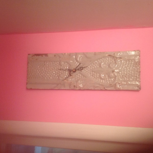 Vintage, Unique Upcycle Wall Décor Ceiling Tin Clock With off Center ...