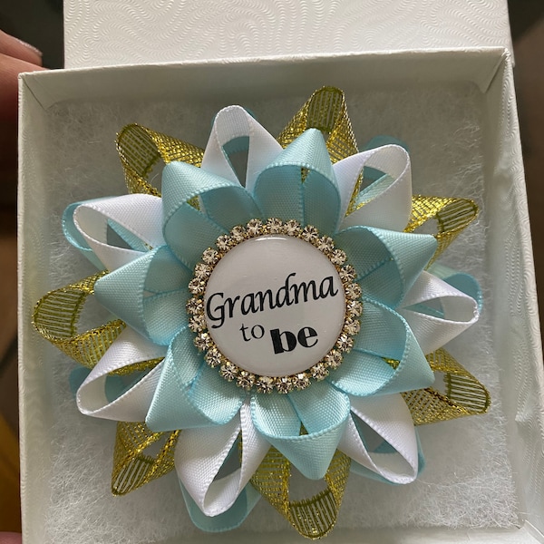 Light Blue Baby Shower Decorations, Boy Baby Shower Pins, Mamaw to Be ...