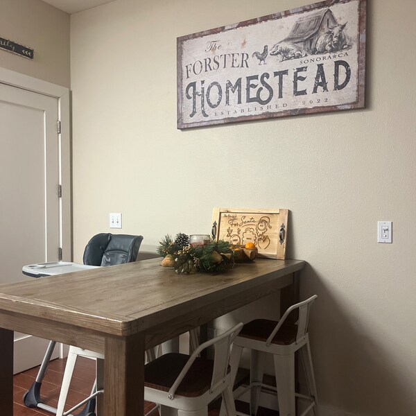 Homestead Farmhouse Sign Home Decor Family Farm Sign Industrial Print ...