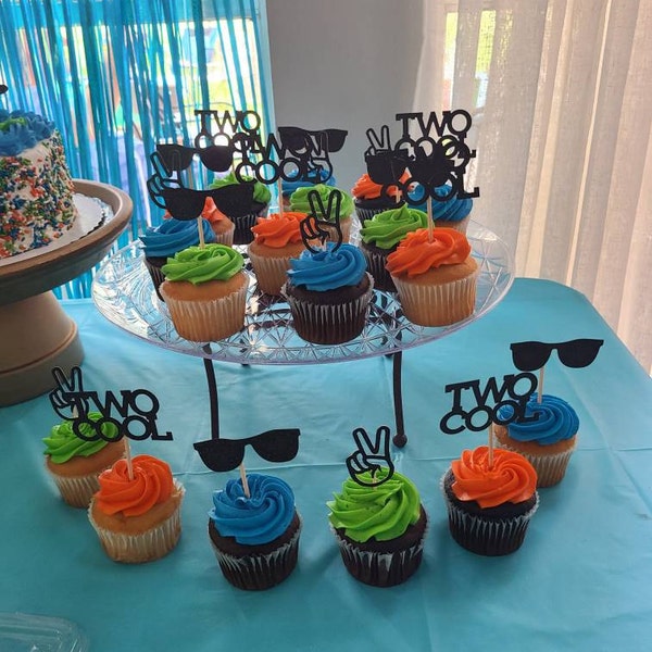 Peace Sign Hand Cupcake Toppers, Two Hand Cupcake Toppers, Two Cool ...