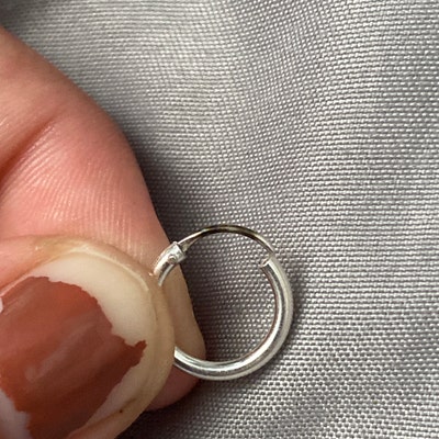 Rectangle Hoop Earrings Sterling Silver Modern Earrings Thin Hammered ...