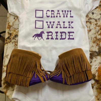 Cowboy or Cowgirl Baby Outfit, Crawl Walk Ride, Baby Moccasin Boots ...