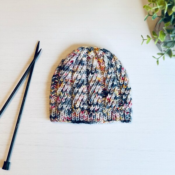 Twisted Rib Hat KNITTING PATTERN / Ribbed Hat Pattern / Ribbed Baby Hat ...
