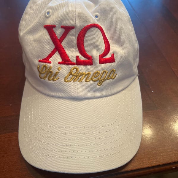 Chi Omega Sorority Baseball Cap - Custom Color Hat and Embroidery. - Etsy