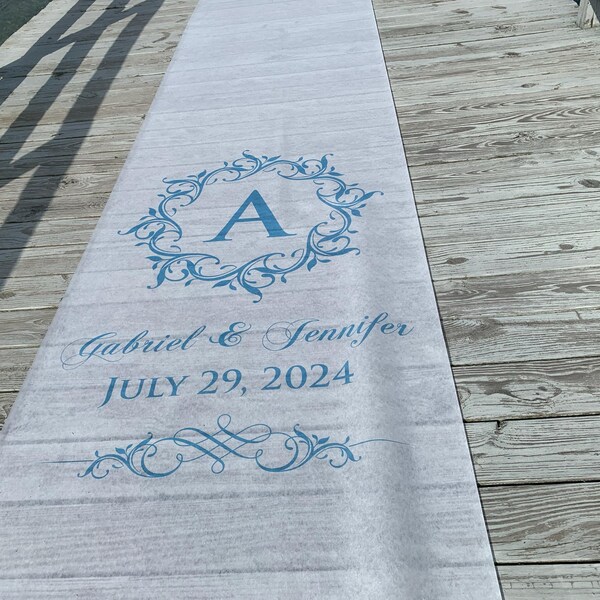 Custom Love Initial Personalized Aisle Runner - Wedding Aisle Runner ...