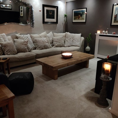 Exclusive Hand-crafted Chunky Oak Sleeper Coffee Table Available in ...