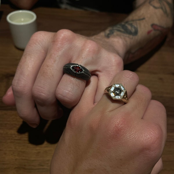Futuristic Sterling Silver Ring Black Oxidized caladanium, Statement ...