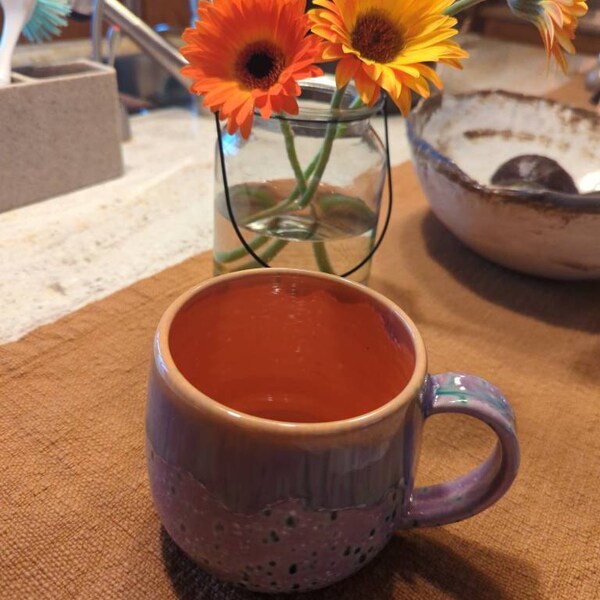 Turquoise Ceramic Drink Glass, 8 Oz - Etsy
