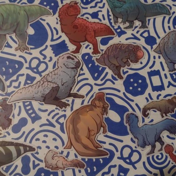 Cretaceous Chonkers - Cretoxyrhina, Shark, Original Art, Die Cut, Hand ...