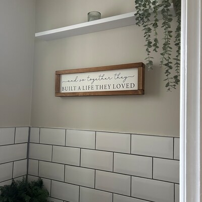 Love You,bye Farmhouse Style Modern Sign Rustic Present gift UK Quote ...