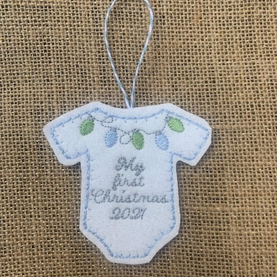 Machine Embroidery Design My First Christmas Decoration 4x4 Machine ...