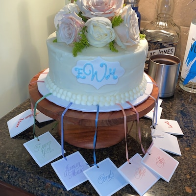 Wedding Cake Pull Gold Bridesmaid Charm Cake 2 Cake Pulls for Your ...