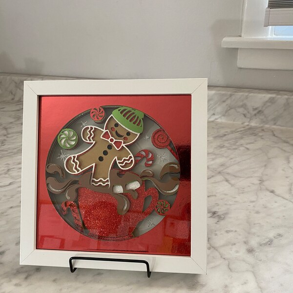 Gingerbread Shadow Box Svg, Shadow Box Svg, Christmas Shadow Box Svg ...