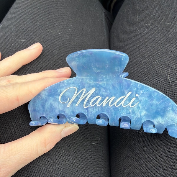Personalized Hair Clip, Custom Engraved Customized Name Claw Clip ...