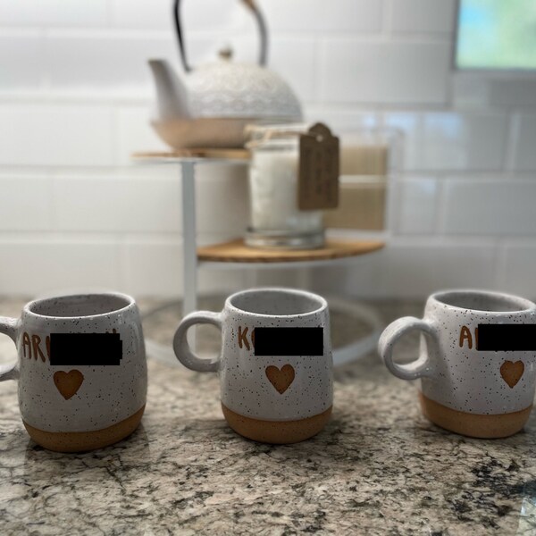 PREORDER: Custom Child's Mug - Custom White Speckled Mug Mini Ceramic ...